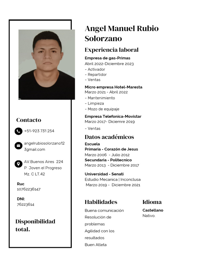 CV - Angel Solorzano | PDF