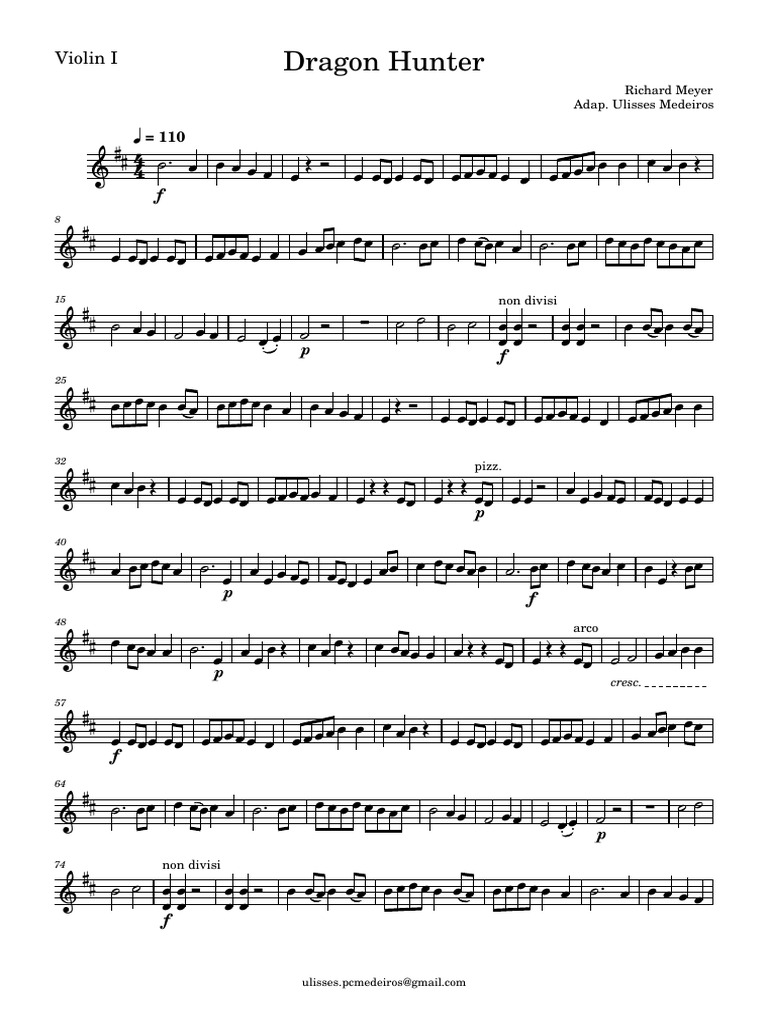Dragon Hunter-Violin - I | PDF | String Instruments | Musical Instruments