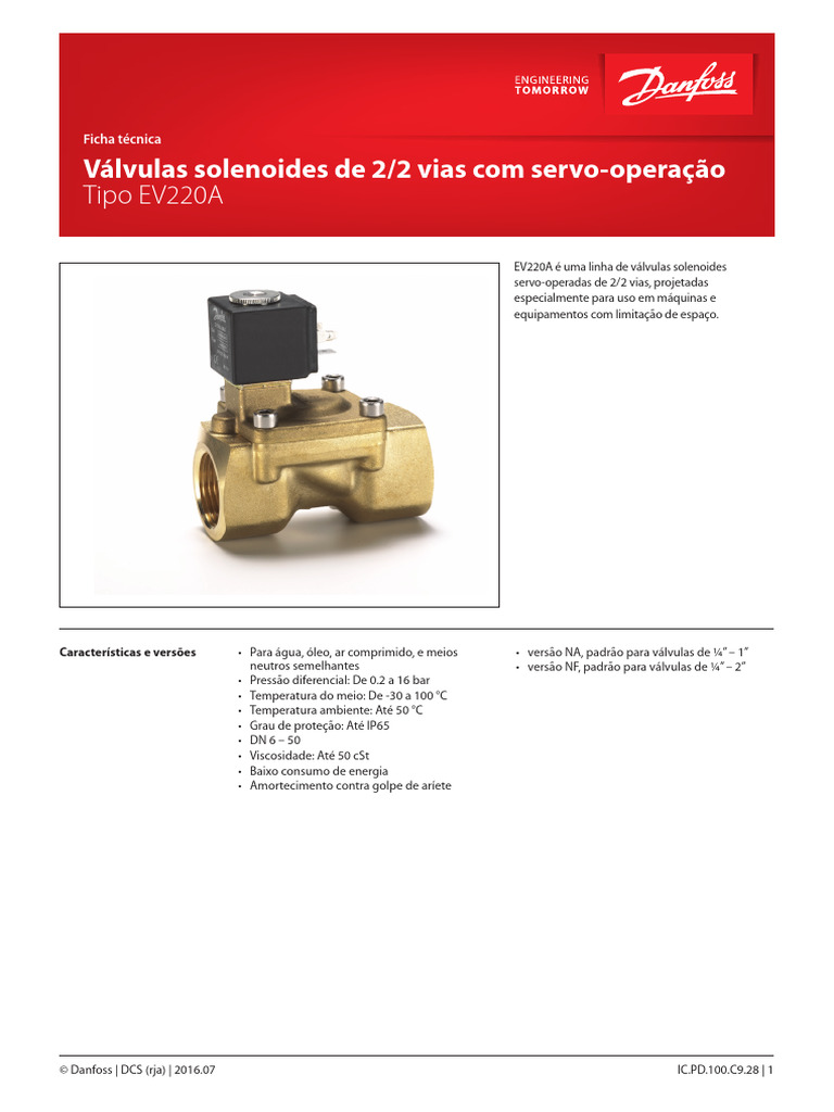 Valvula Solenoide Ev220a | PDF | Válvula | Mecânica de continuidade