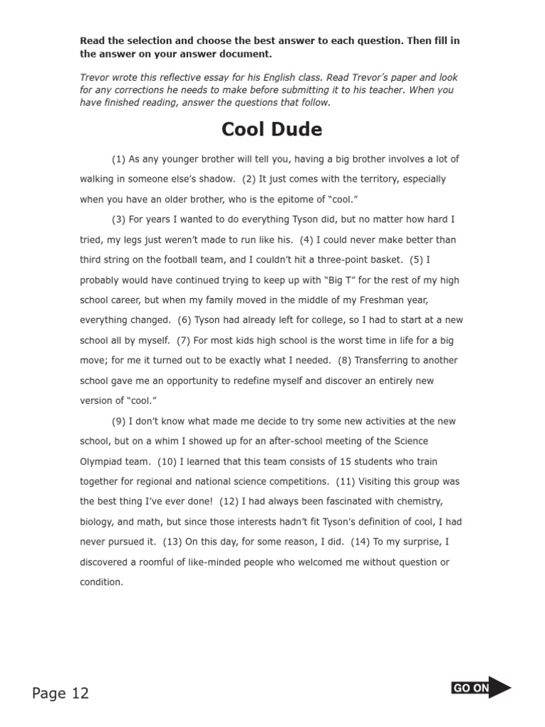 STAAR End of Course English 1 Released 2016 | PDF