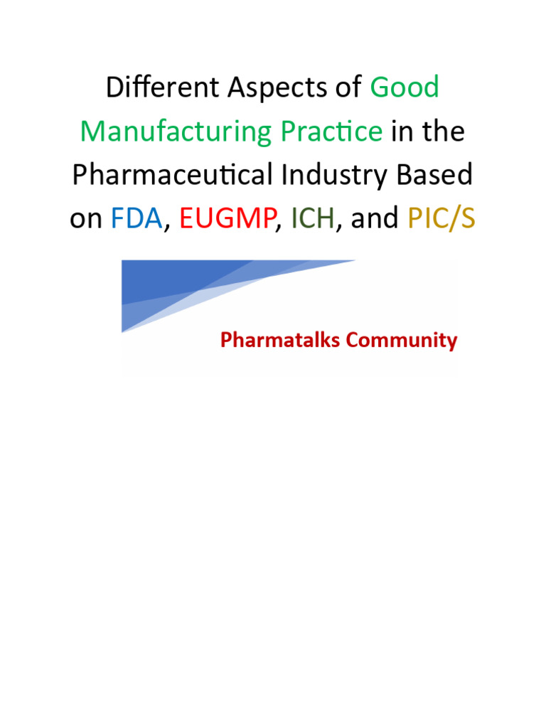 Different Aspects of GMP 1711469529 | PDF | Quality Management System ...