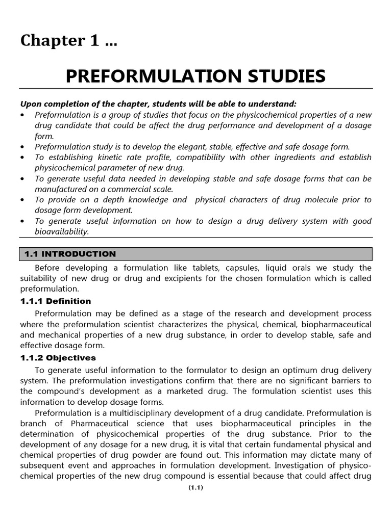Preformulation Studies in Drug Development | PDF | Acid Dissociation Constant | Differential ...