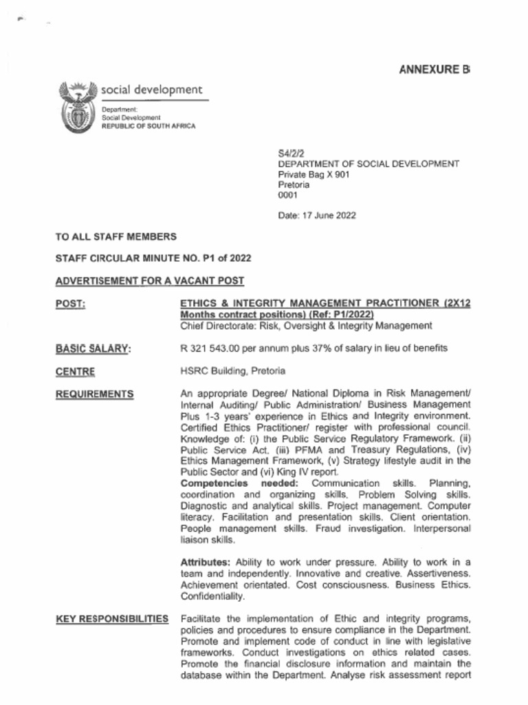 Internal Advert Ethics and Integrity Management Practitioner | PDF