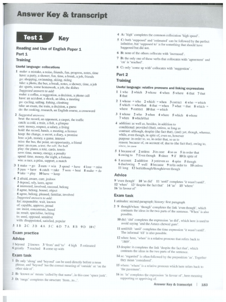 FCE TRAINER 2 Key | PDF