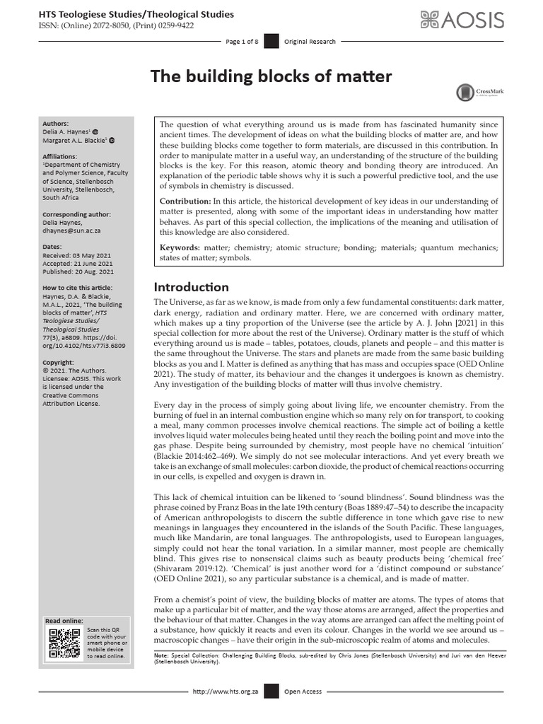 The Building Blocks of Matter | PDF | Chemical Bond | Ion