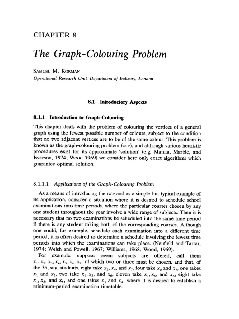 Korman The Graph Coloring Problem | PDF
