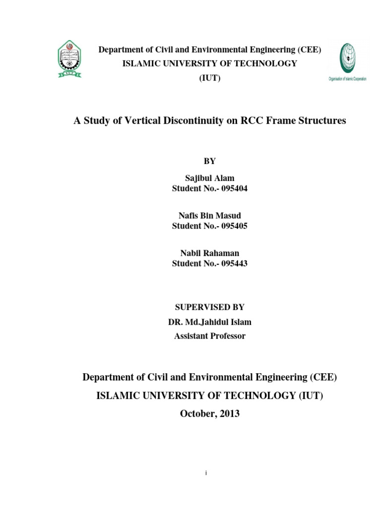 1 A Study of Vertical Discontinuity On RCC Frame Structures | PDF | 3 D Computer Graphics | Force