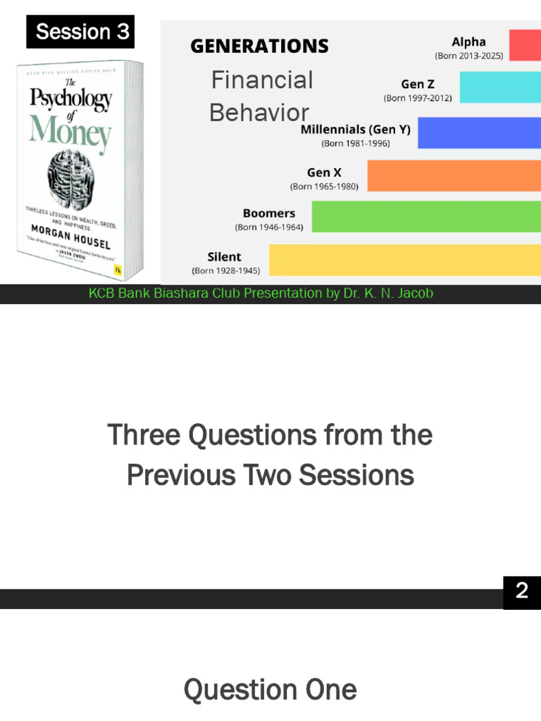 Generational Differences That Cause Differences in Financial Behavior | PDF | Millennials