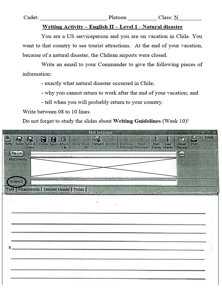Writing Activity - Natural Disaster | PDF