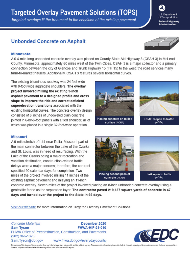 Targeted Overlay Pavement Solutions Guide | PDF | Road Surface | Concrete