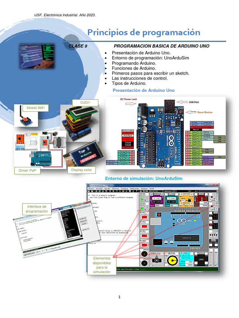 Clase 9 Programacion Basica Arduino Uno 12OCT23 | PDF | Lenguaje de programación | Arduino