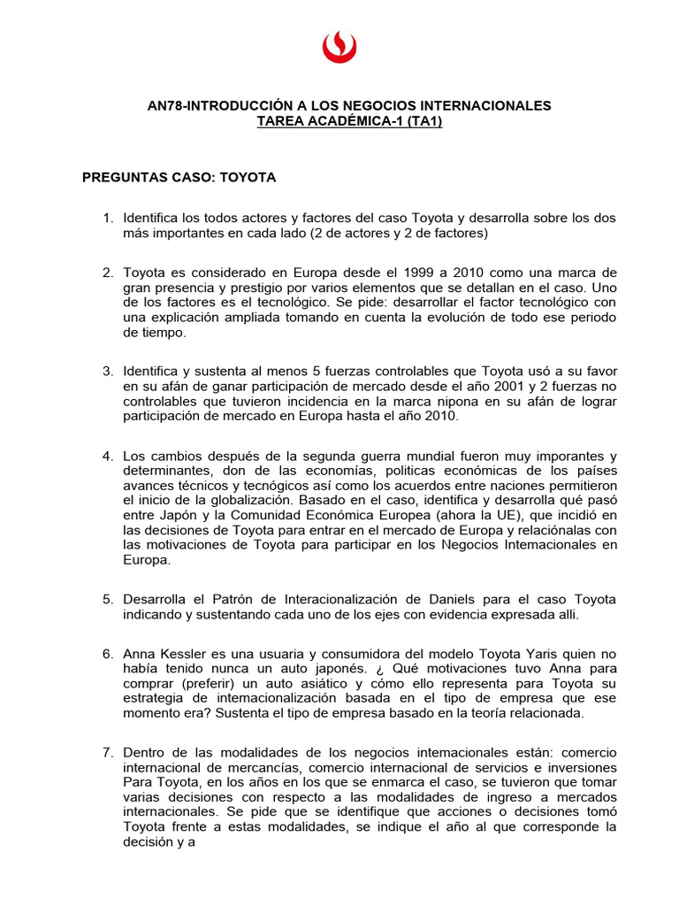 Análisis del Caso Toyota en Europa | PDF | Toyota | Marca