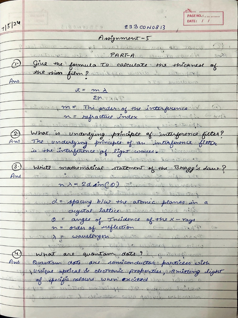 Physics Assignment-5 | PDF