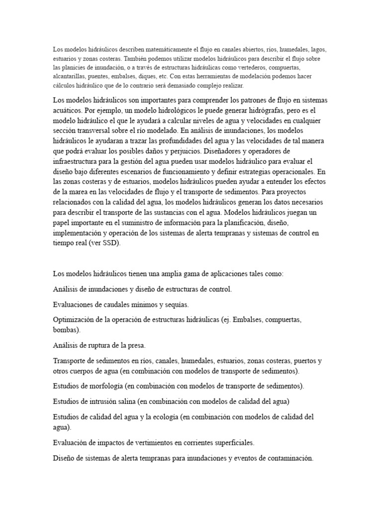 inf hidráulica | PDF | Inundar | Agua