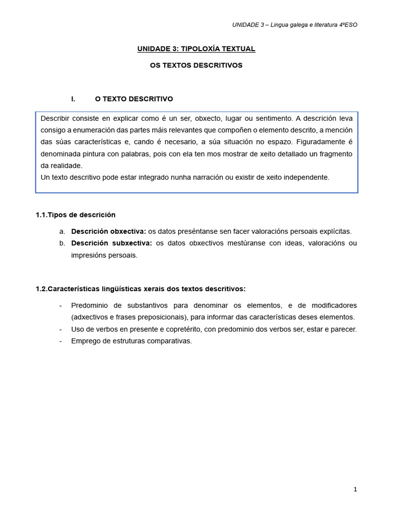 UD3 Textos Descritivo | PDF