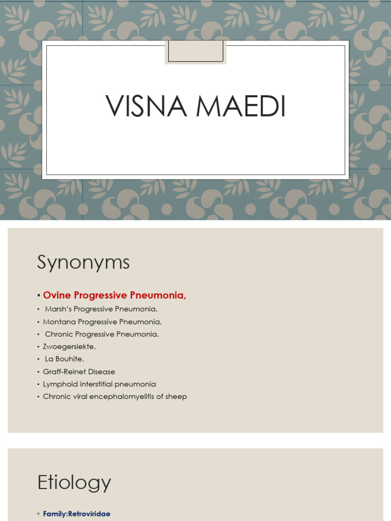 Visna Maedi: Sheep Viral Disease Overview | PDF | Medical Specialties ...