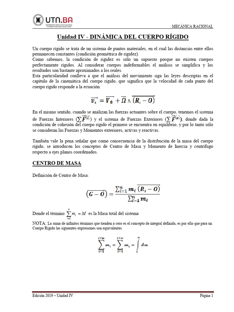Dinamica Del Cuerpo Rigido | Descargar gratis PDF | Momento angular | Cinemática