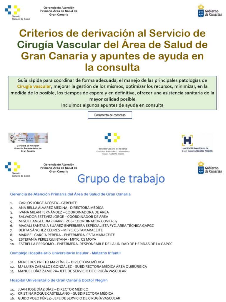 Criterios de Derivación en Cirugía Vascular | PDF | Hospital | Diabetes