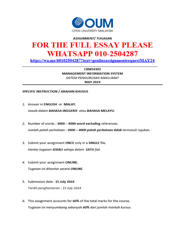 Cbms4303-Management Information System | PDF | Bisnis