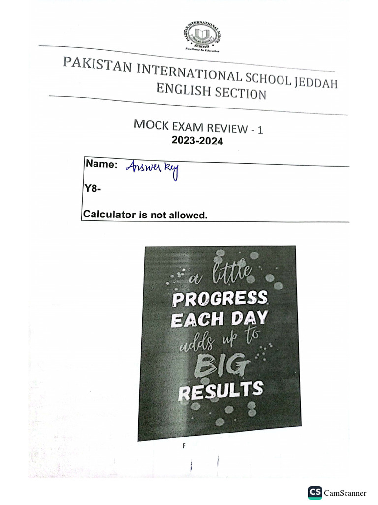 Mock Exam Review P1 Key15354 | PDF