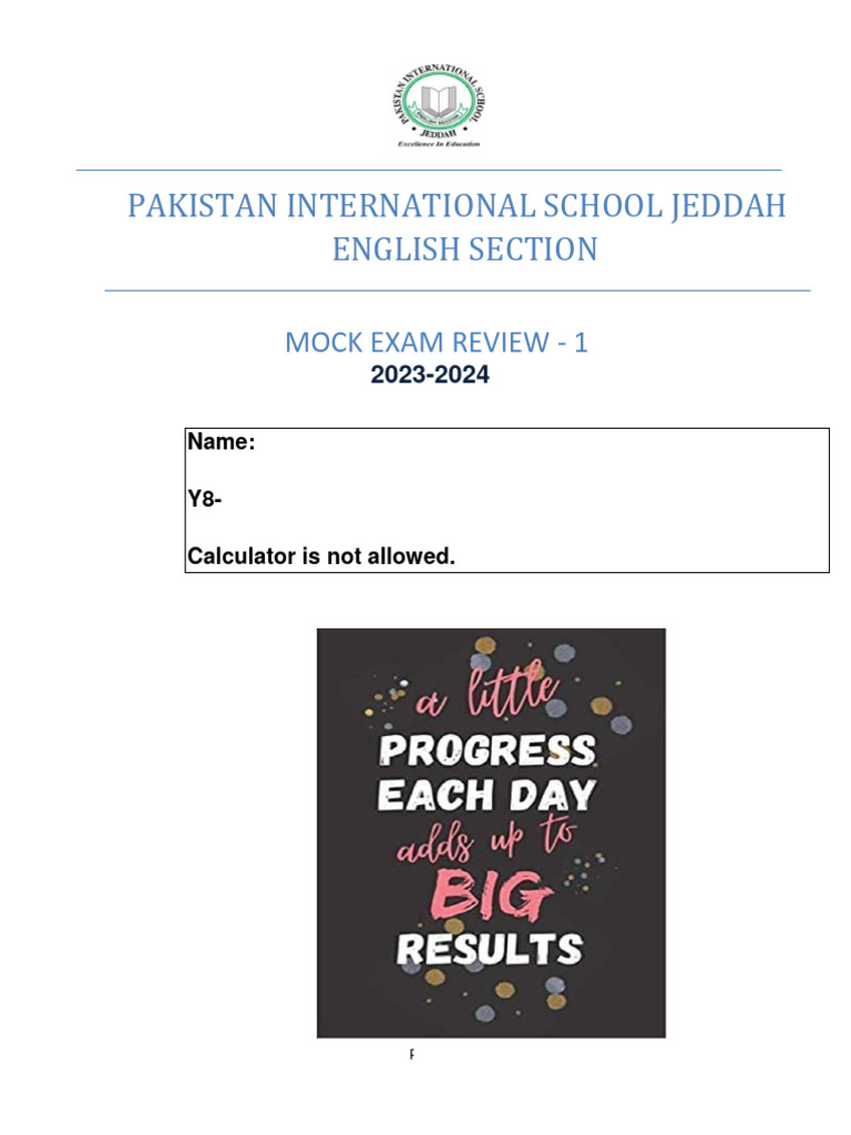 Mock Exam Review P1 | PDF | Circle | Angle
