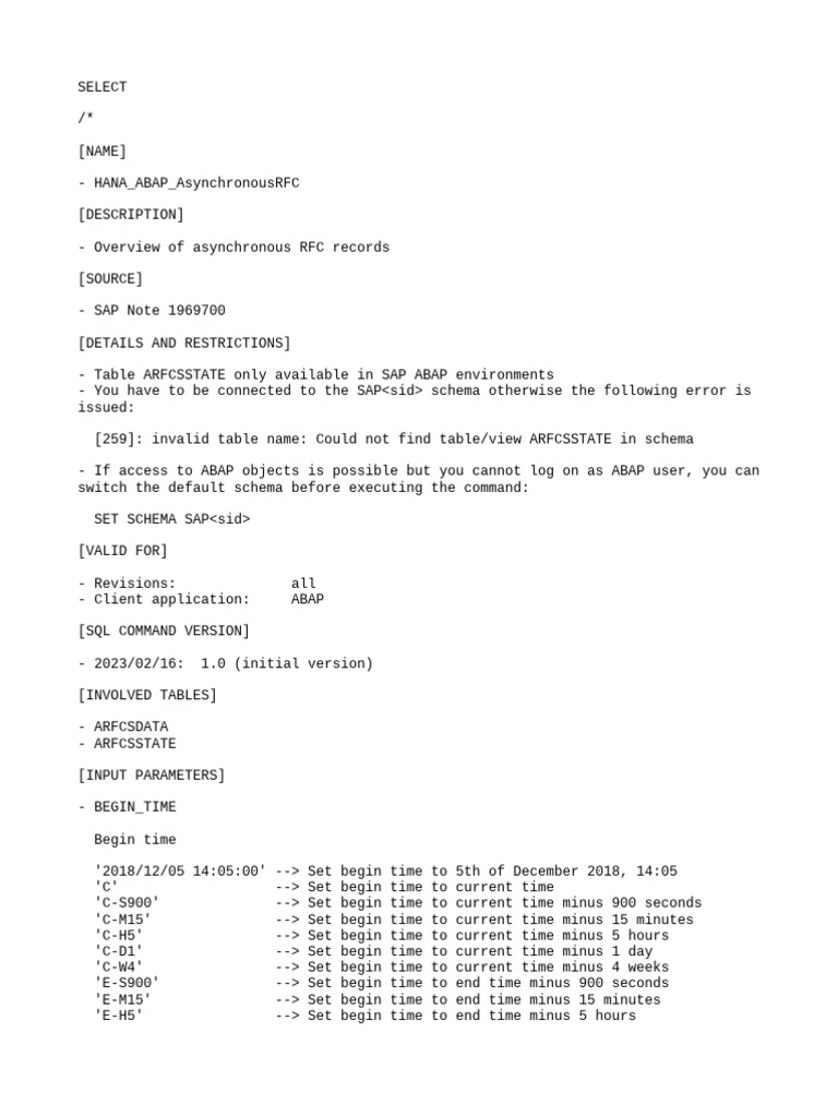 HANA ABAP AsynchronousRFC | Download Free PDF | Databases | Software Development