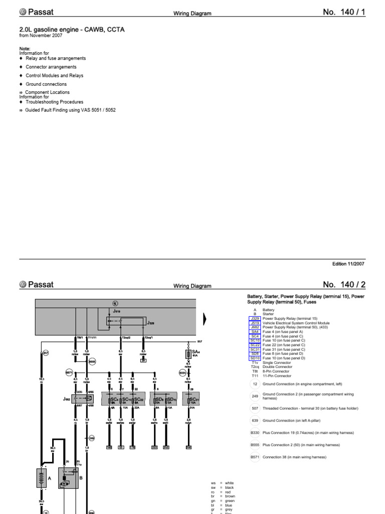 2.0L Gasoline Engine - CAWB, CCTA: Wiring Diagram | PDF | Ignition ...