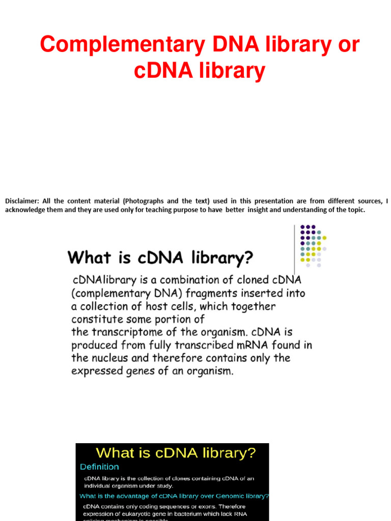 Construction of cDNA Library | PDF | Complementary Dna | Reverse ...