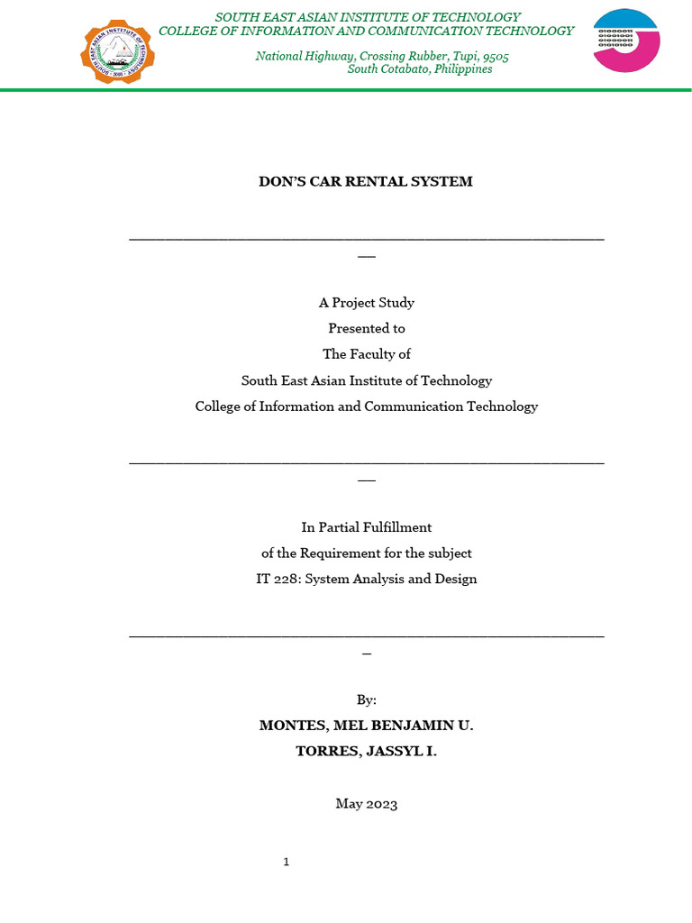 Final 2 Car Rental System | PDF | Software Development Process | Car Rental