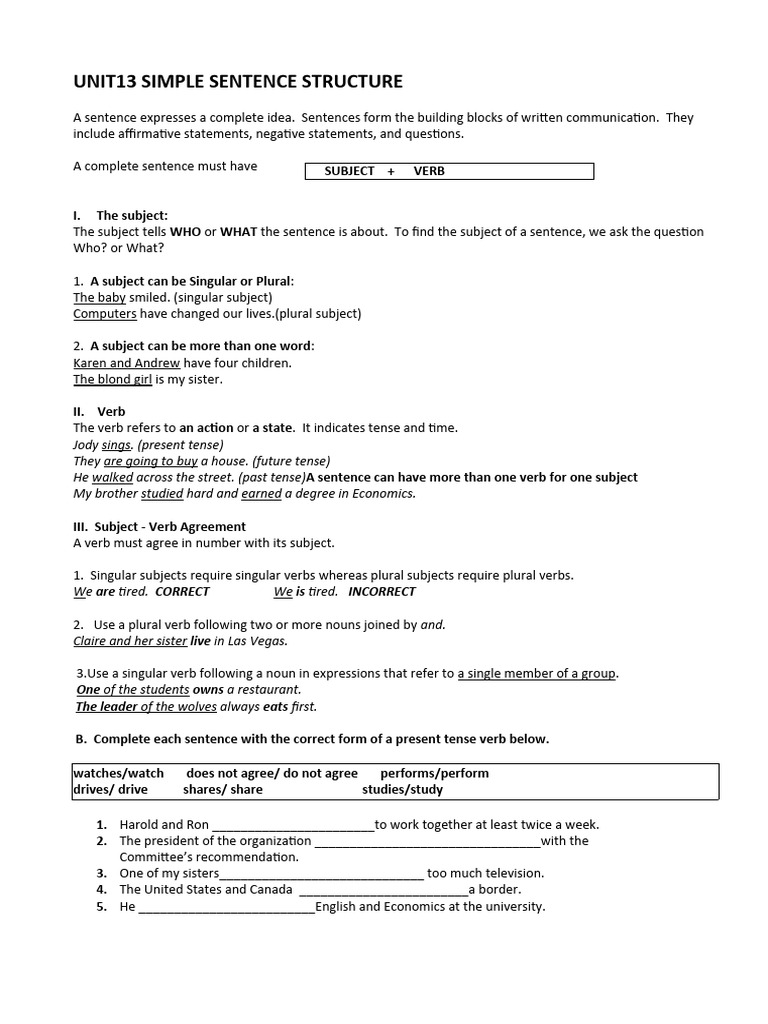 Unit 13 Word Order Konu Anlatimi Ornek Cumleler Alistirma 17615 | PDF | Subject (Grammar) | Verb