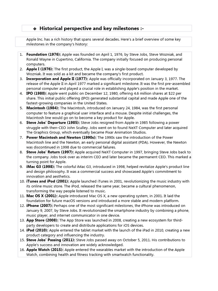 Introduction to Apple Inc. History | PDF | Apple Inc. | Ios