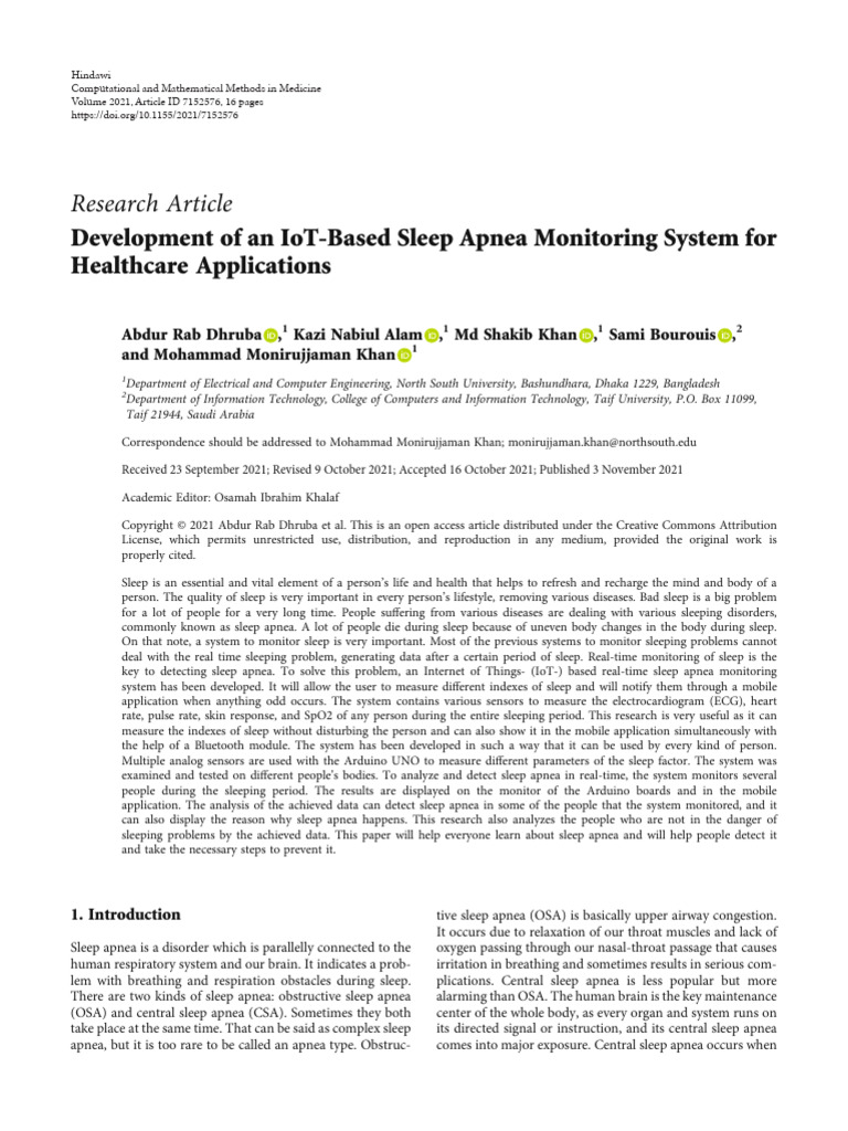 Development Of An Iot Based Sleep Apnea Monitoring Pdf Sleep Apnea Heart Rate