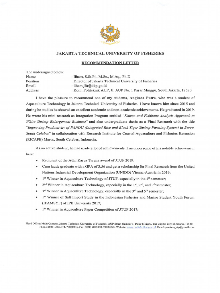 AP Recommendation Letter | Download Free PDF | Cognition