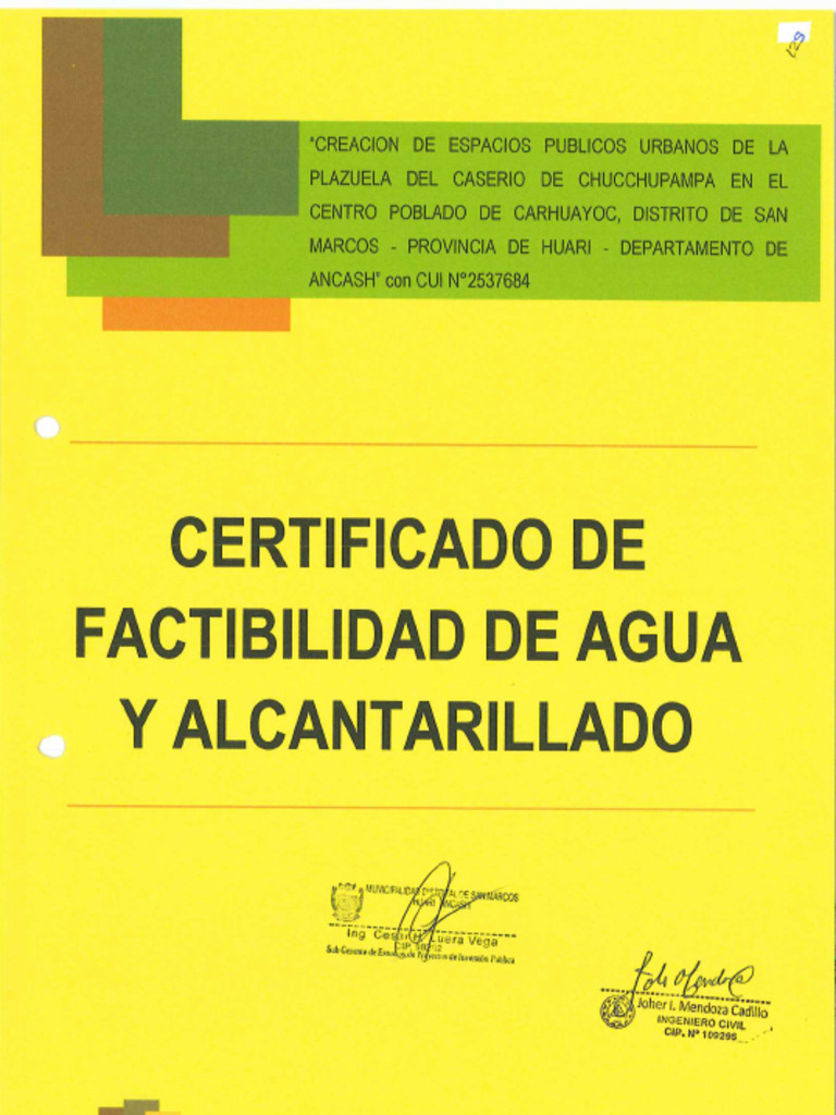 Certificado de Factibilidad de Agua y Alcantarillado | PDF