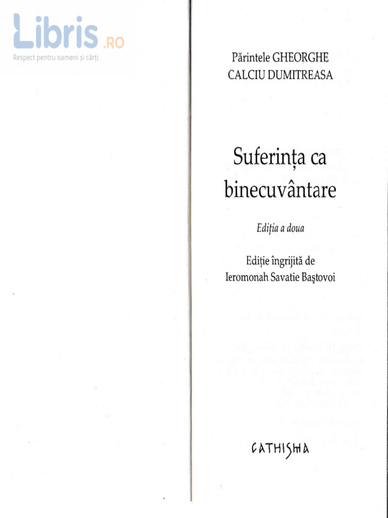 Suferinta Ca Binecuvantare - Parintele Gheorghe Calciu Dumitreasa | PDF