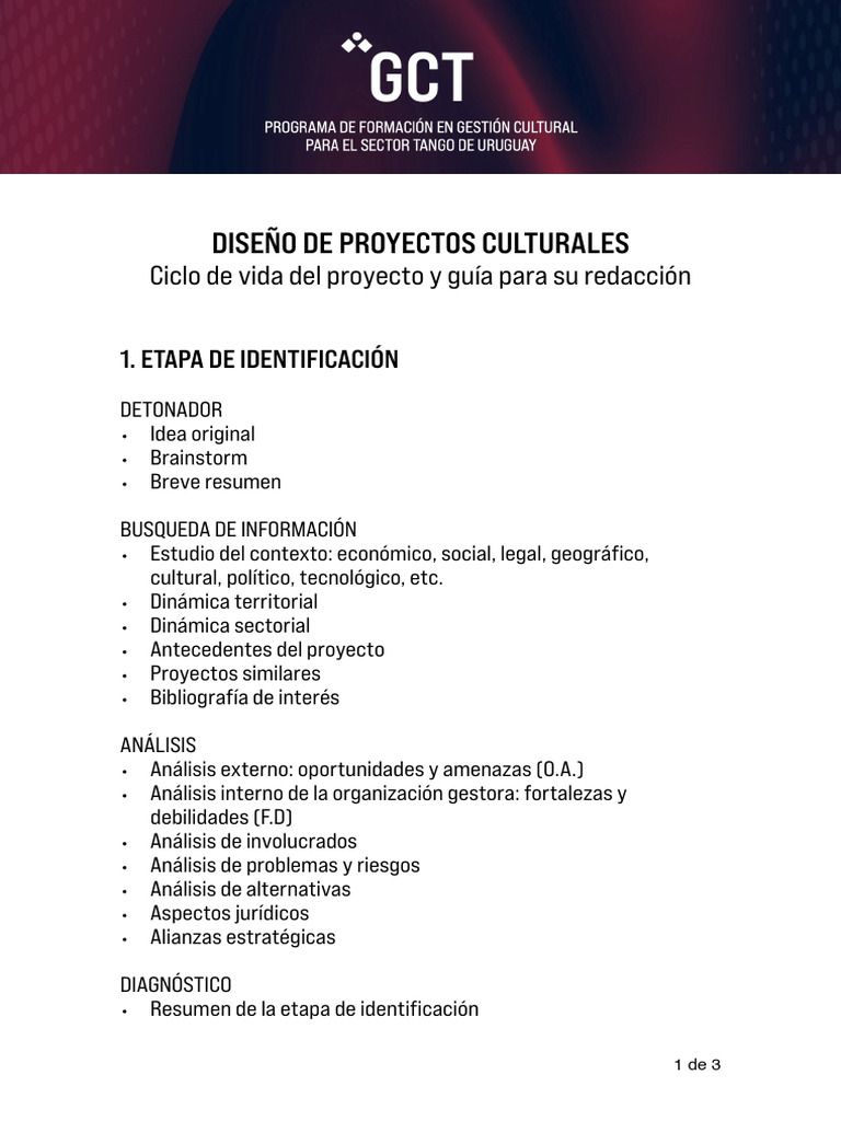 Guia - diseño de proyectos culturales | PDF