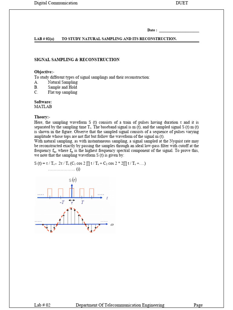 Lab 2 (A) | PDF | Sampling (Signal Processing) | Frequency Modulation