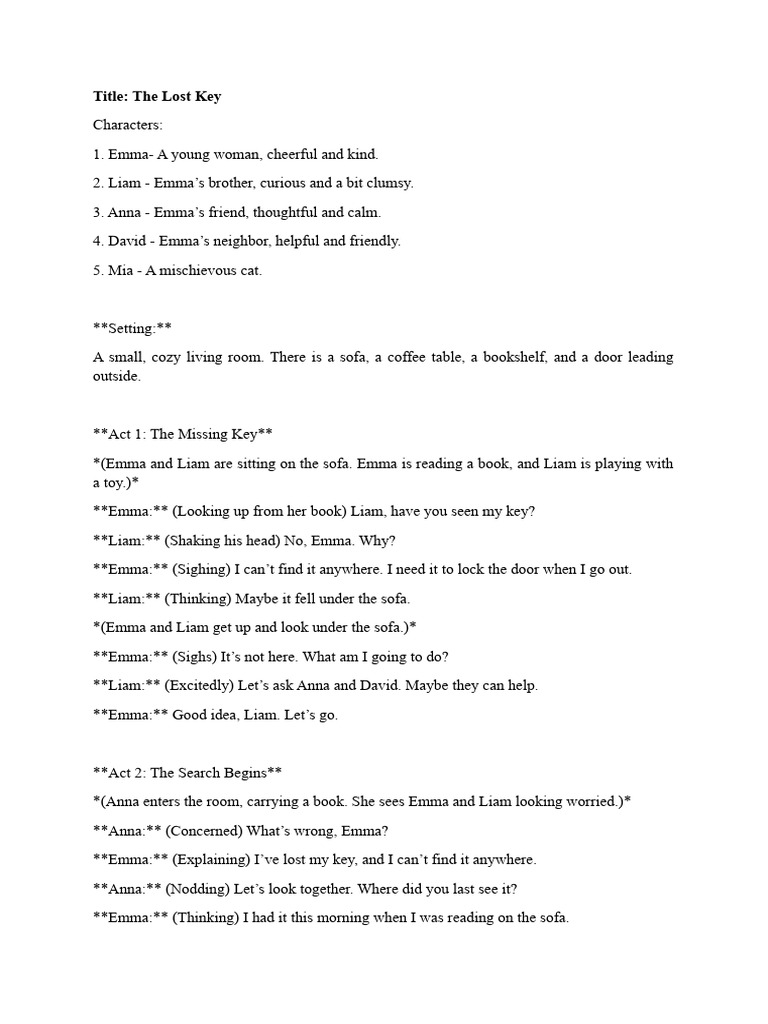 example of drama script | PDF