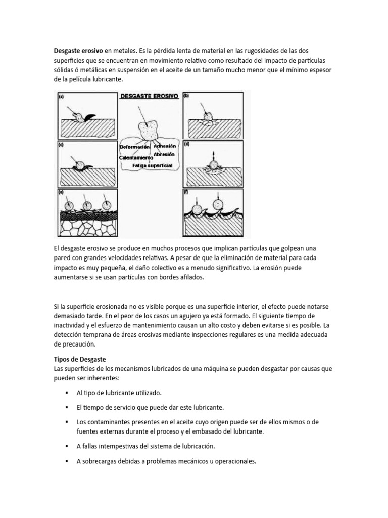 Desgaste Erosivo en Metales | PDF | Lubricante | Física Aplicada e ...