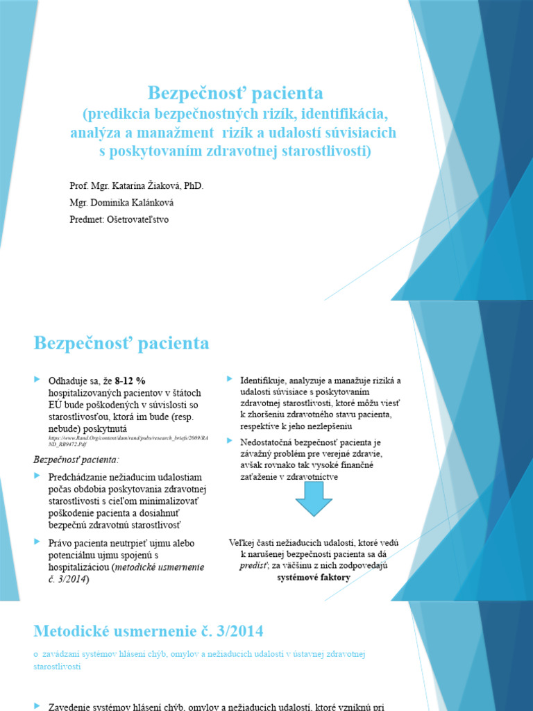 11 Osetrovatelstvo Bezpecnost Pacienta | PDF