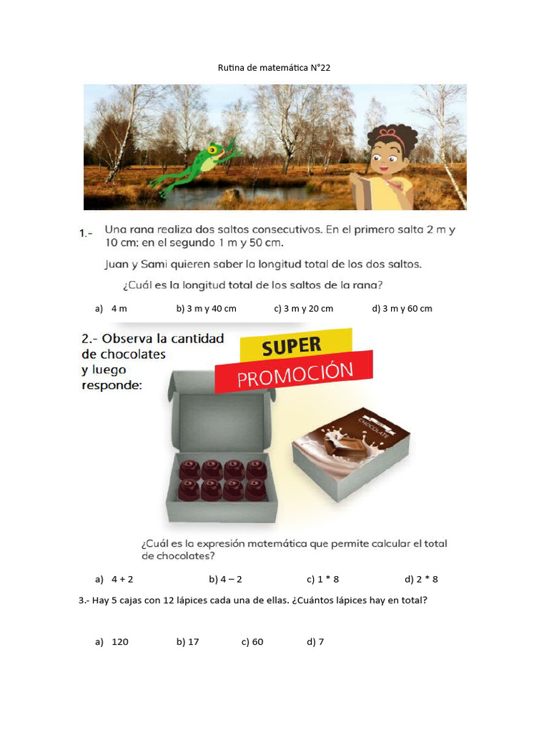 Rutina Matemática N°22 | PDF