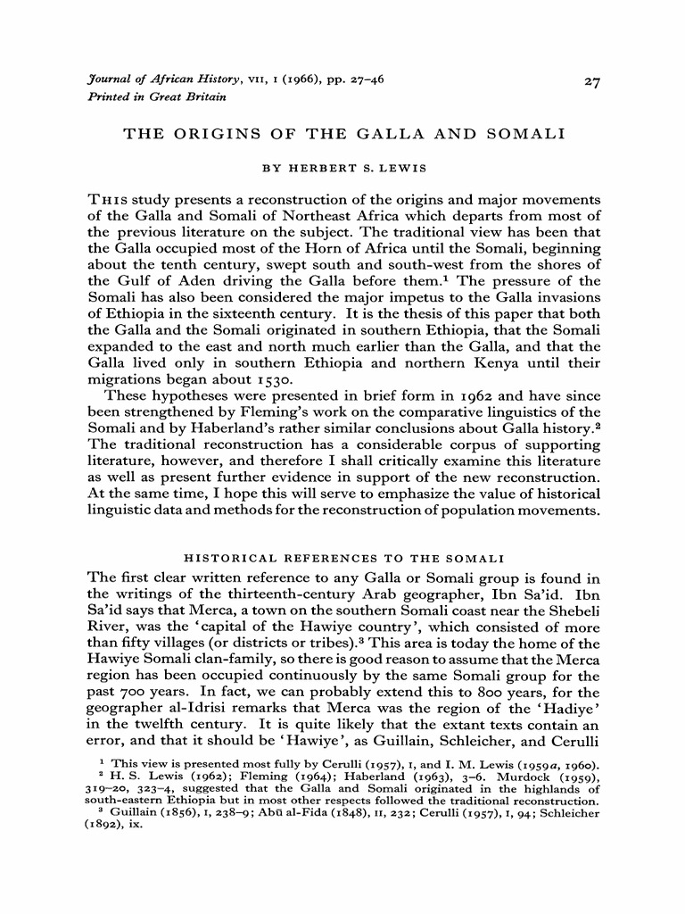 The Origins of The Galla and Somali | PDF | Somalia | Horn Of Africa
