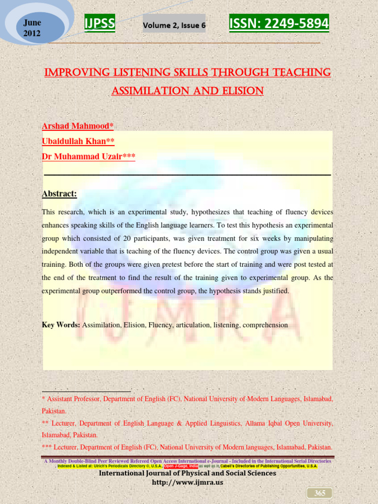 Improving Listening Skills Through Teach | PDF | English Language ...
