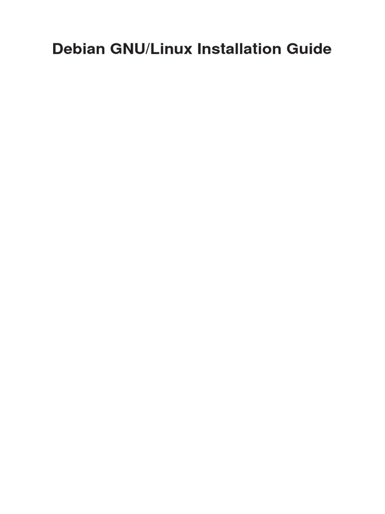 Debian GNU/Linux Installation Guide | PDF | Operating System | Linux ...