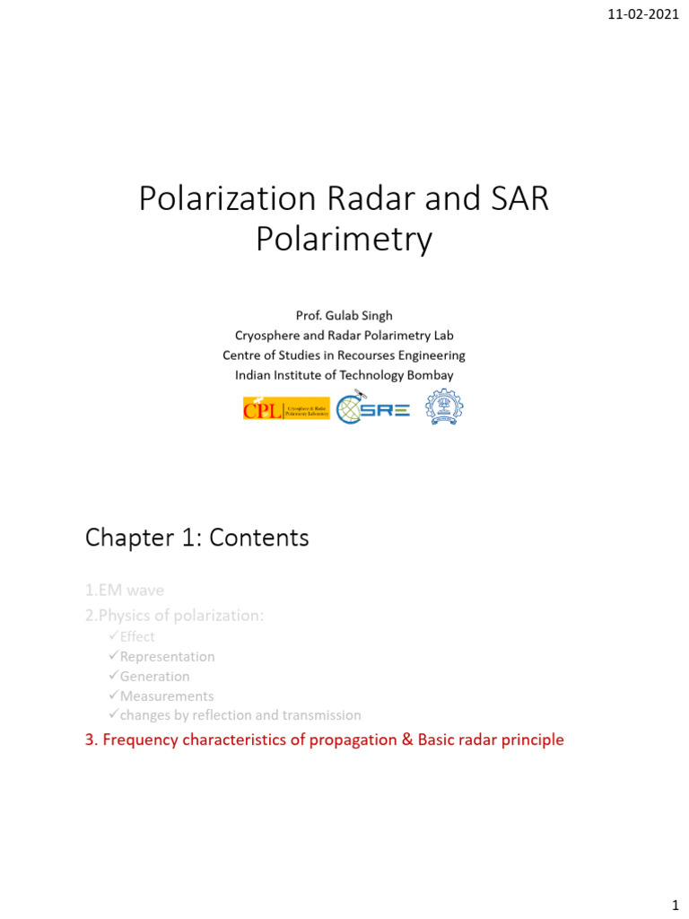 Polarization Radar and SAR Polarimetry - Feb - 618 | PDF | Radar ...