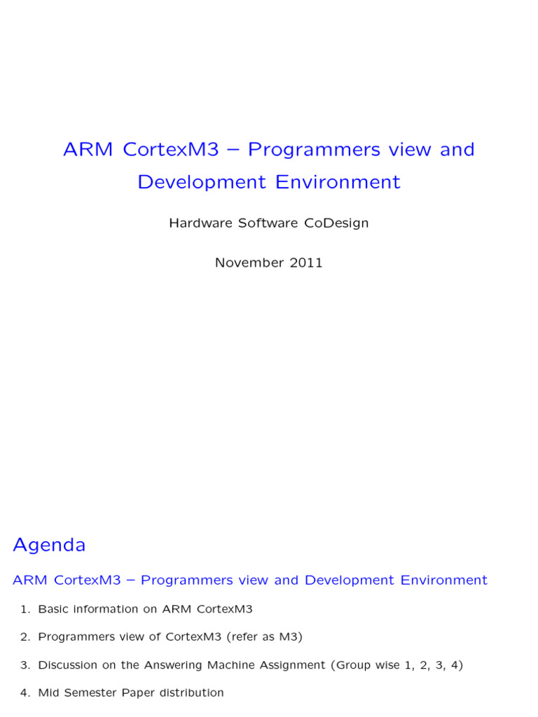 My Lecture9 CortexM3 | PDF | Microcontroller | Embedded System