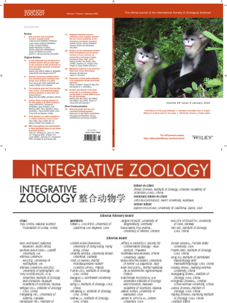 Rarmirez-Francel Et Al., 2022. Bats and Their Integrative Zoology 17.1 | PDF | Bat | Pollination