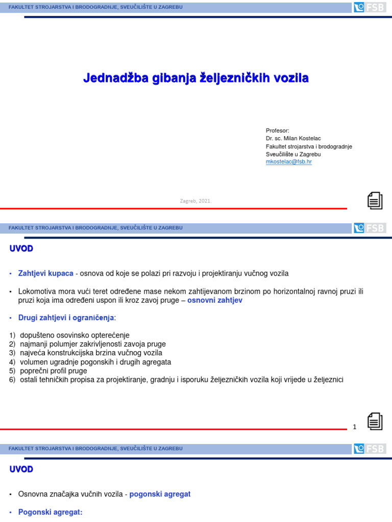 02 - Jednadžba Gibanja Vlaka - 2021 | PDF