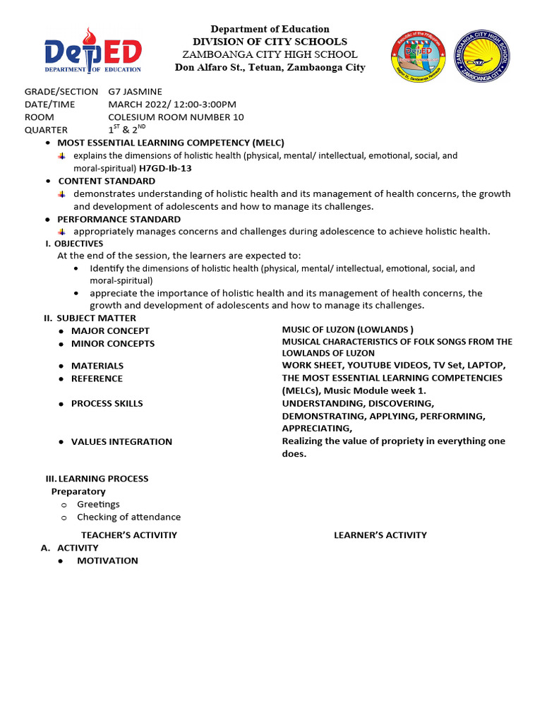 Lesson Plan | PDF | Learning | Teachers