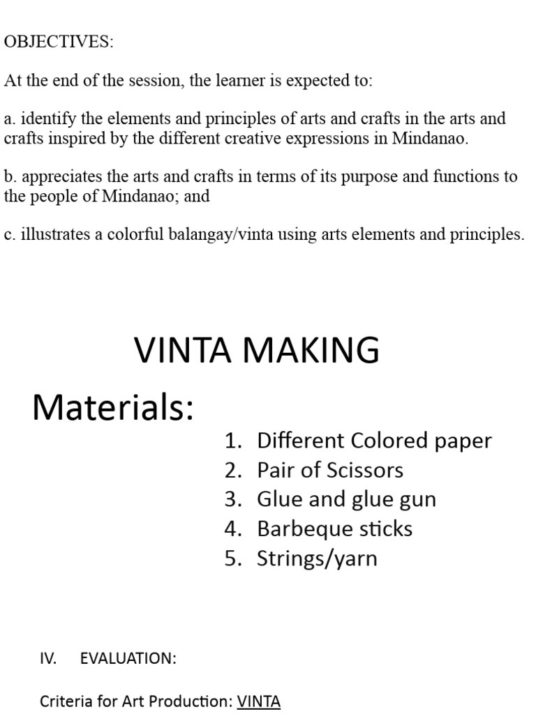 Vinta Making | PDF